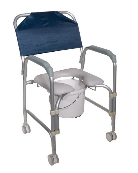 Drive Medical Lightweight Portable Shower Commode Chair with Casters ...