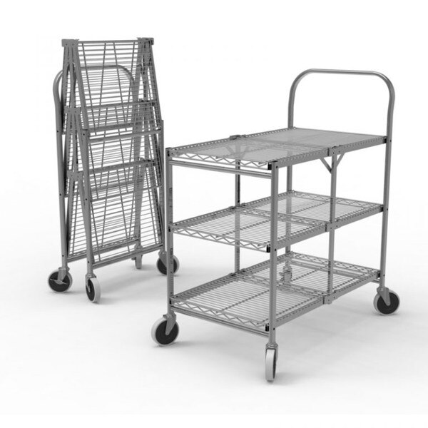 3-Shelf Collapsible Wire Utility Cart | DiaMedical USA