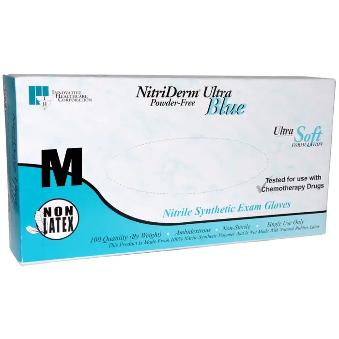 NitriDerm® Ultra Blue Non-Sterile Nitrile Exam Gloves | DiaMedical