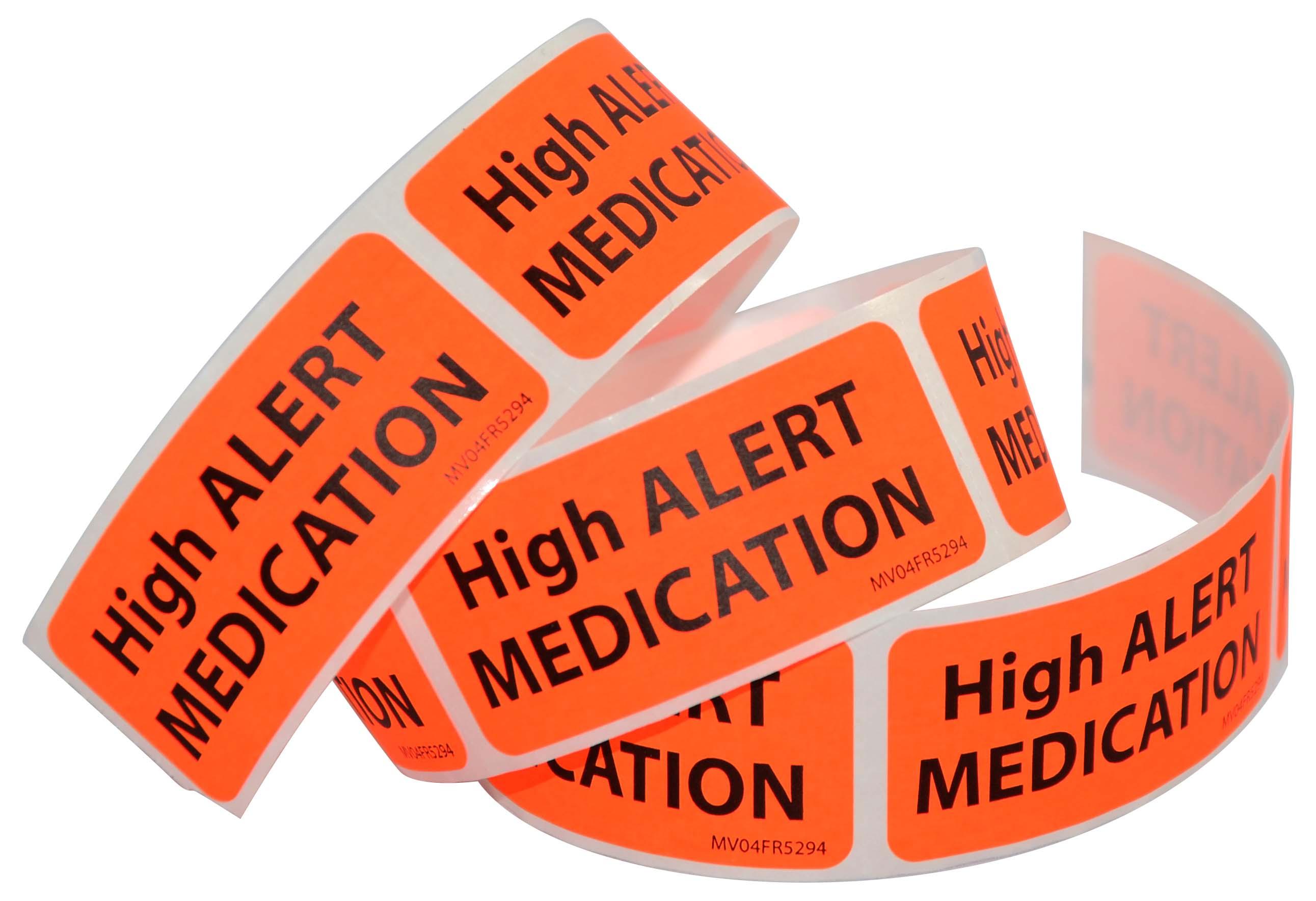High Alert Medication Labels - 10/Pack | DiaMedical