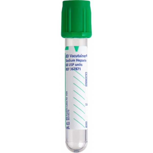 BD Vacutainer® PLUS Green Vacutainer Tube - 4 mL | DiaMedical