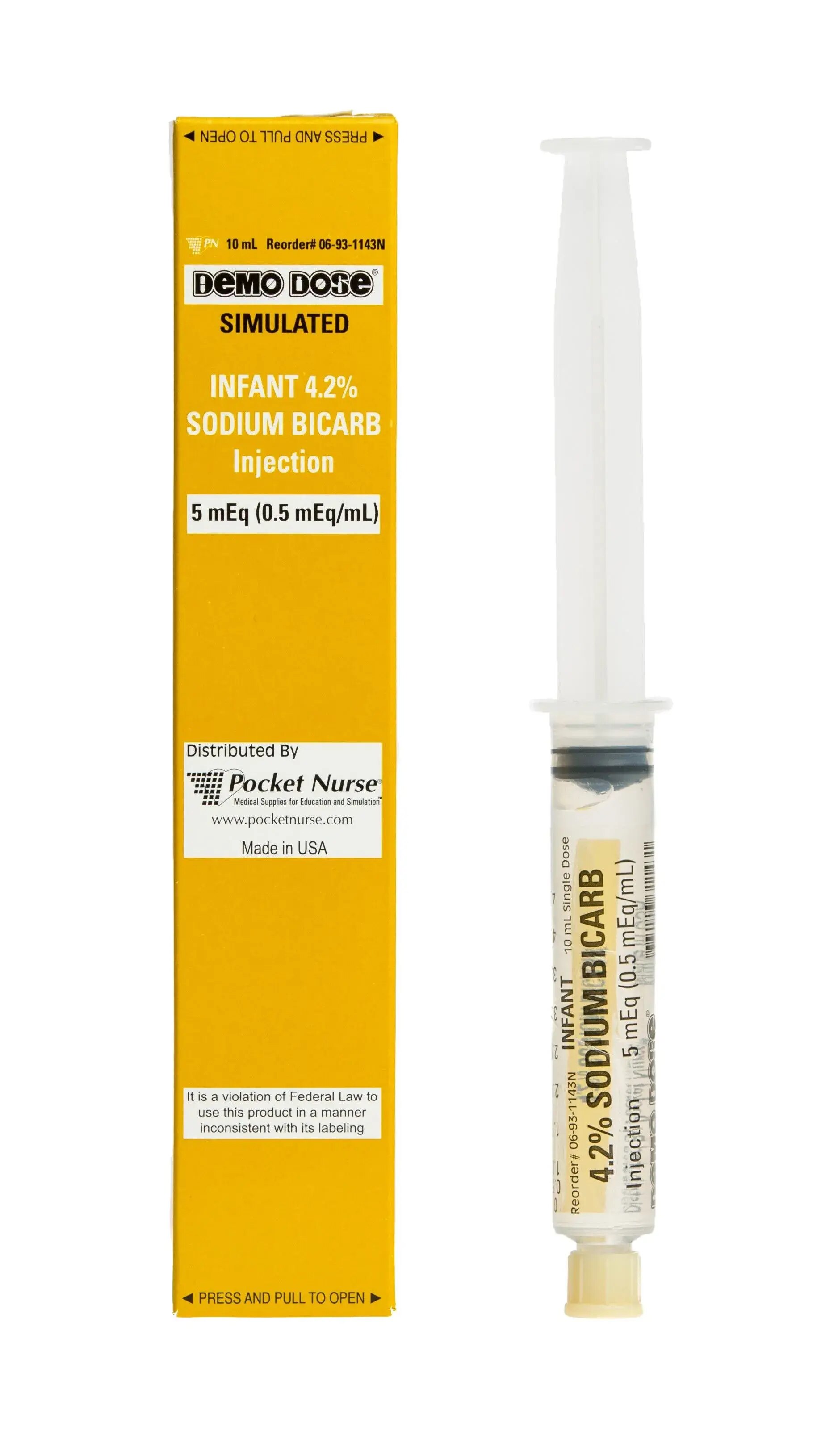 Demo Dose® Pediatric 4.2% Sodium Bicarb (5mEq/10mL) Code Syringe ...