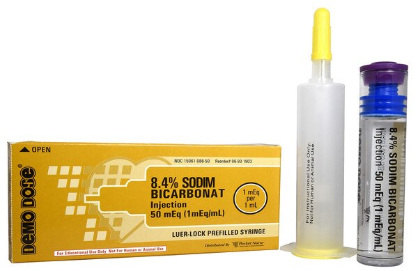 Prefilled Luer-Lock ACLS Syringe, Needle-Free 50mL, 8.4% Sodium Bicarbonate Injection | DiaMedical