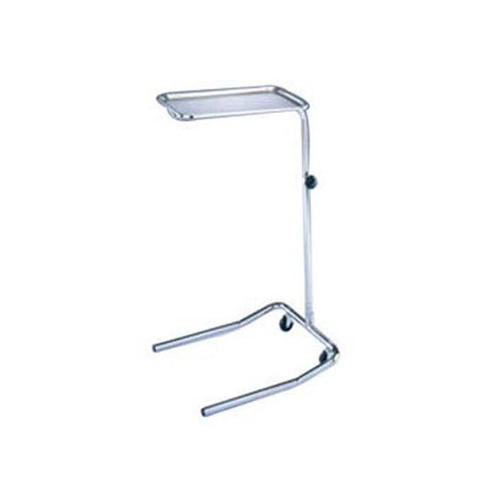 Chrome Single-Post Mayo Stand & Stainless Steel Tray | DiaMedical USA