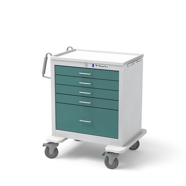 Waterloo 5 Drawer Short Steel Anesthesia Cart With Key Lock ...