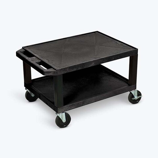 Luxor 16"H Av Cart - Two Shelves - Black Legs-Electric | DiaMedical USA